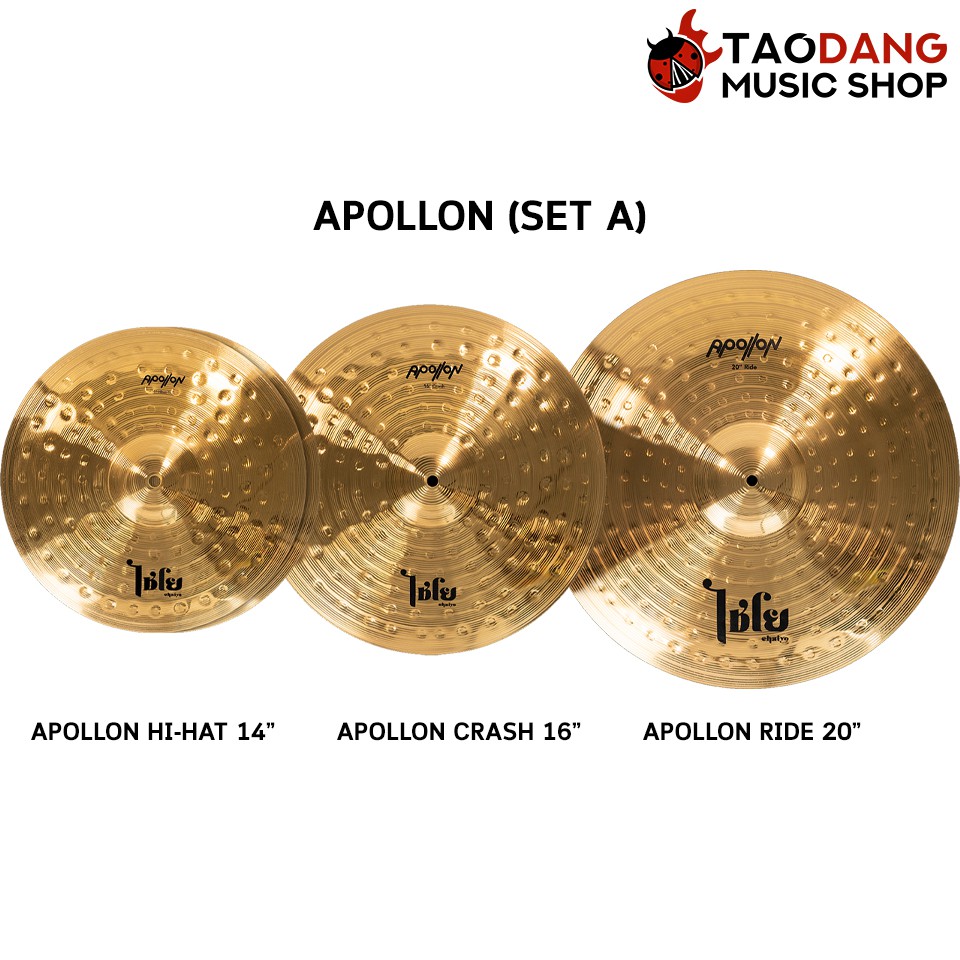 ขายฉาบเสริมกลองชุด Chaiyo Apollon Brass Cymbals Apollon Set A พร้อมส่วนลดพิเศษ ส่งด่วนทั่วไทย l ...