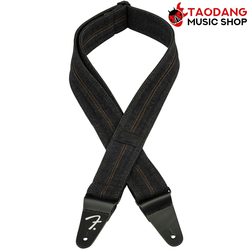 สายสะพายกีต้าร์ Fender x Wrangler Denim Straps สี Washed Black - เต่าแดง