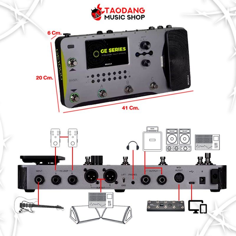 มัลติเอฟเฟค Mooer GE1000 สี Gray - เต่าแดง