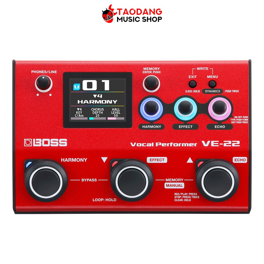 เอฟเฟคร้อง Boss VE22 สี Red - เต่าแดง
